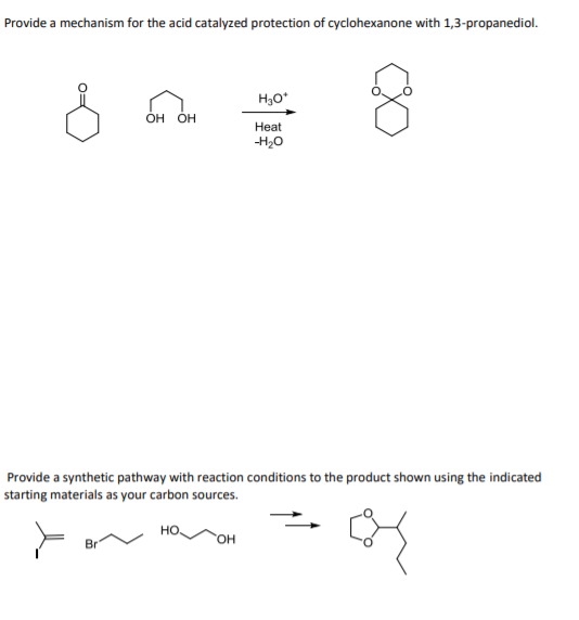 Solved Provide a mechanism for the acid catalyzed protection | Chegg.com