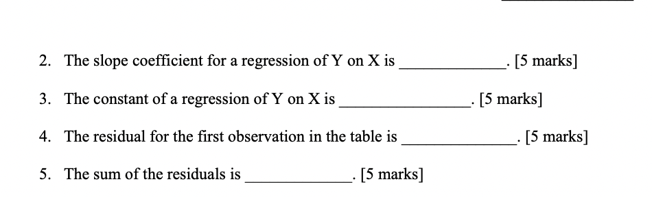 Solved Consider the data in the table below. 1. In the space | Chegg.com