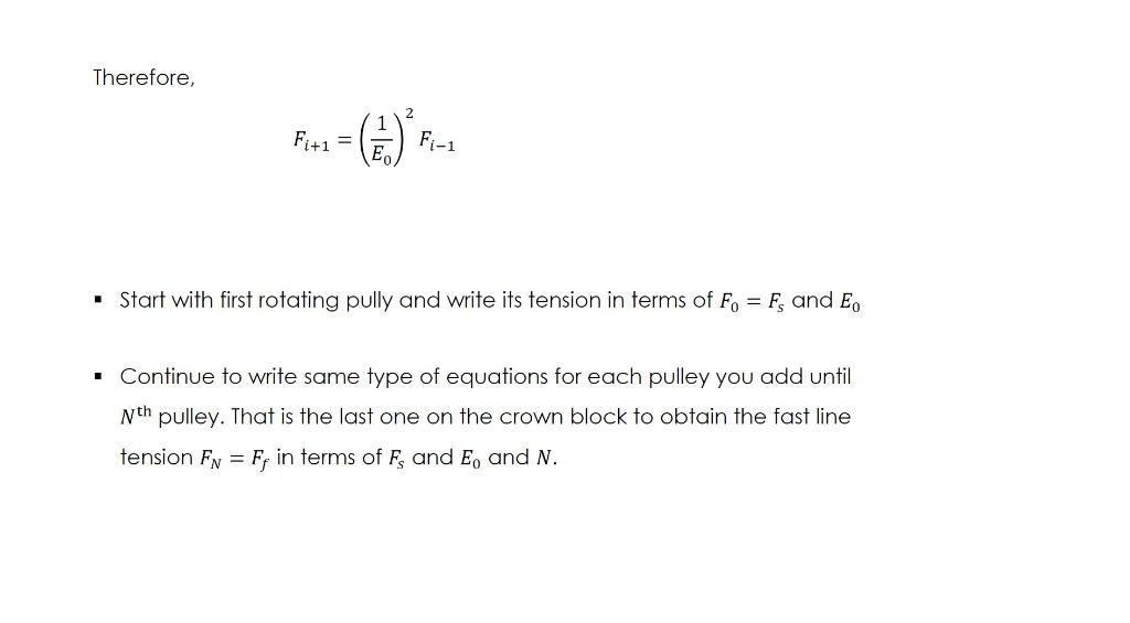 Solved - Draw a FBD of the block and tackle system for N | Chegg.com