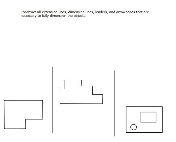 Solved Construct all extension lines, dimension lines, | Chegg.com