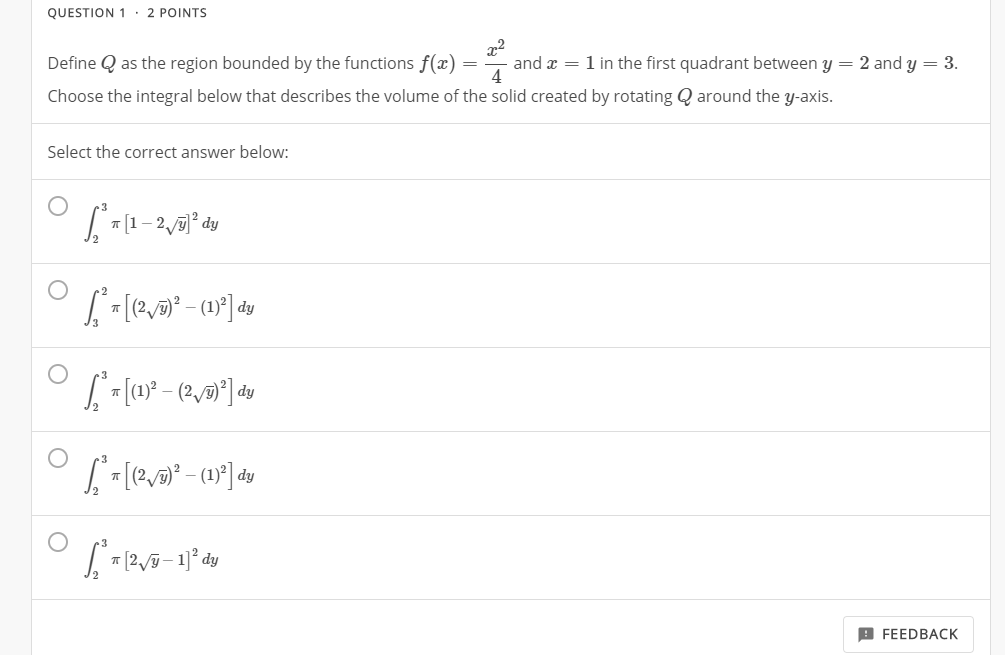 Solved Question 1 · 2 Points 22 Define Q As The Region 
