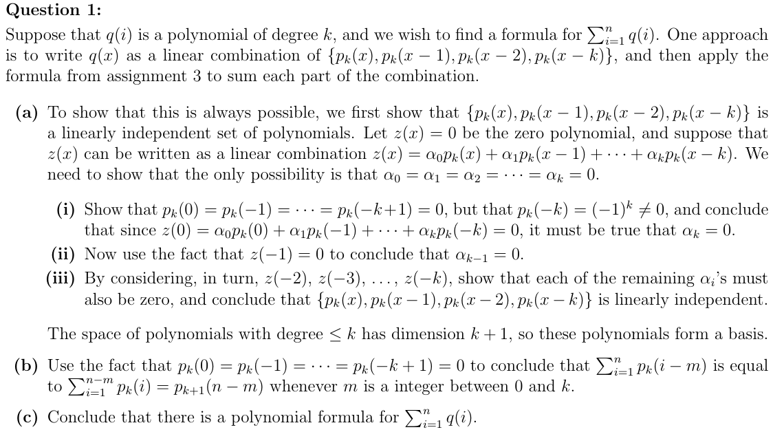 Solved In assignment 3 , we showed that if pk(x) is the | Chegg.com