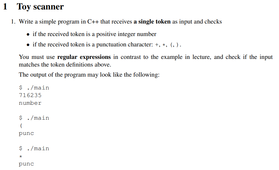 Solved 1 Toy scanner 1. Write a simple program in C++ that | Chegg.com