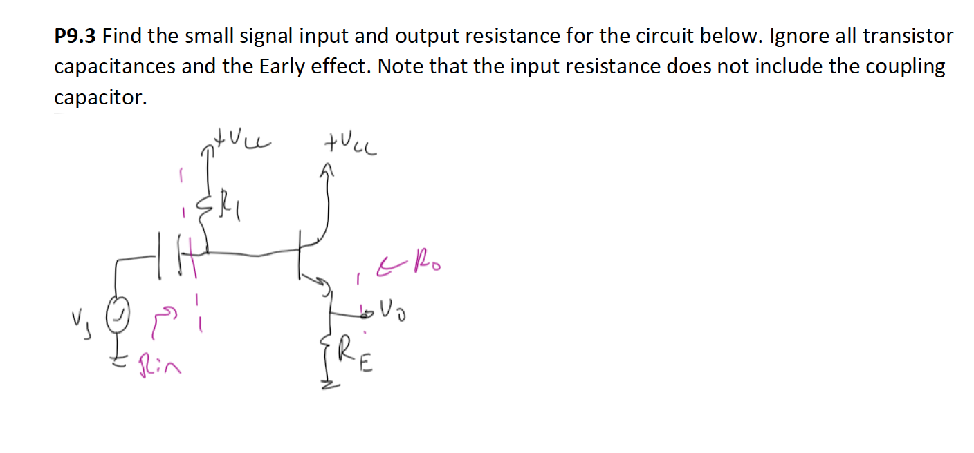Solved P9.3 Find the small signal input and output | Chegg.com