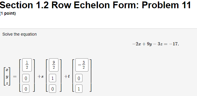 Solved Section 1 2 Row Echelon Form Problem 8 1 Point