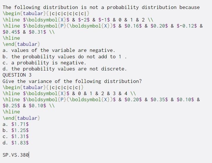 Solved The following distribution is not a probability | Chegg.com
