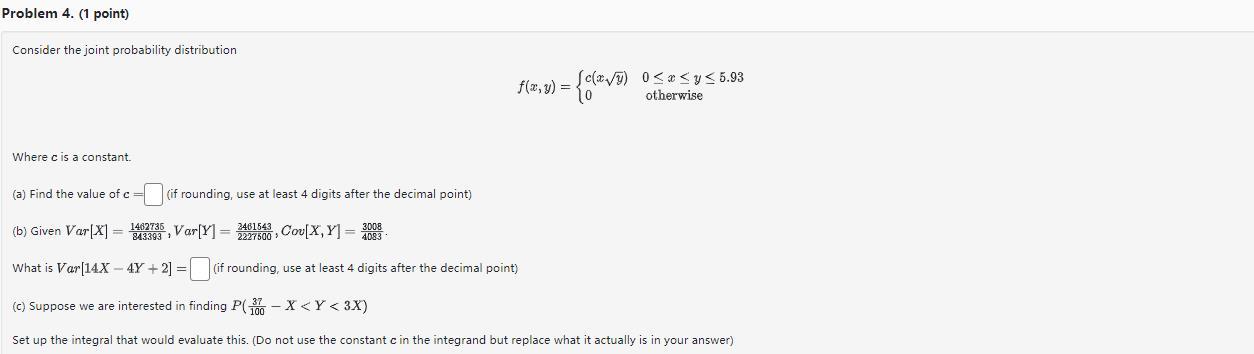 Consider the joint probability distribution | Chegg.com