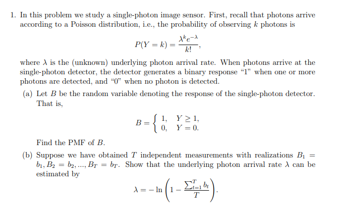 Solved In this problem we study a single-photon image | Chegg.com