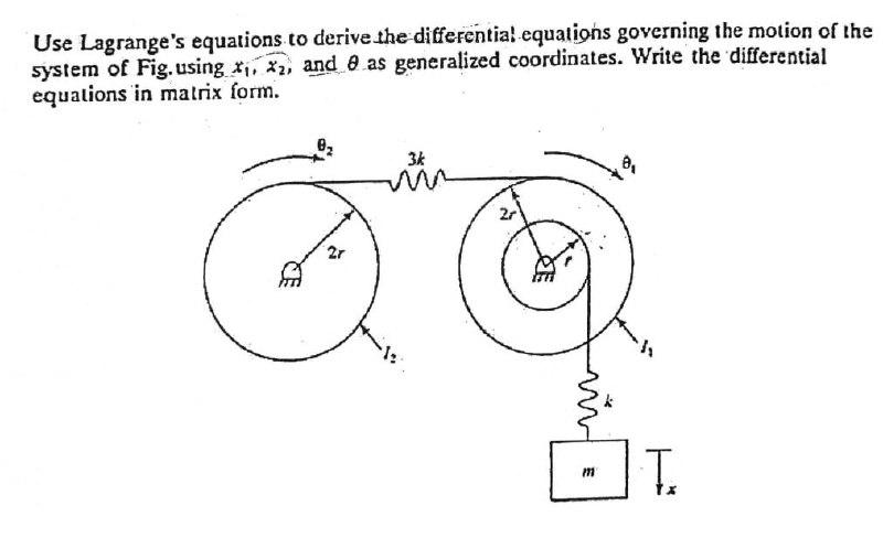 Solved Use Lagrange's equations to derive the differential | Chegg.com