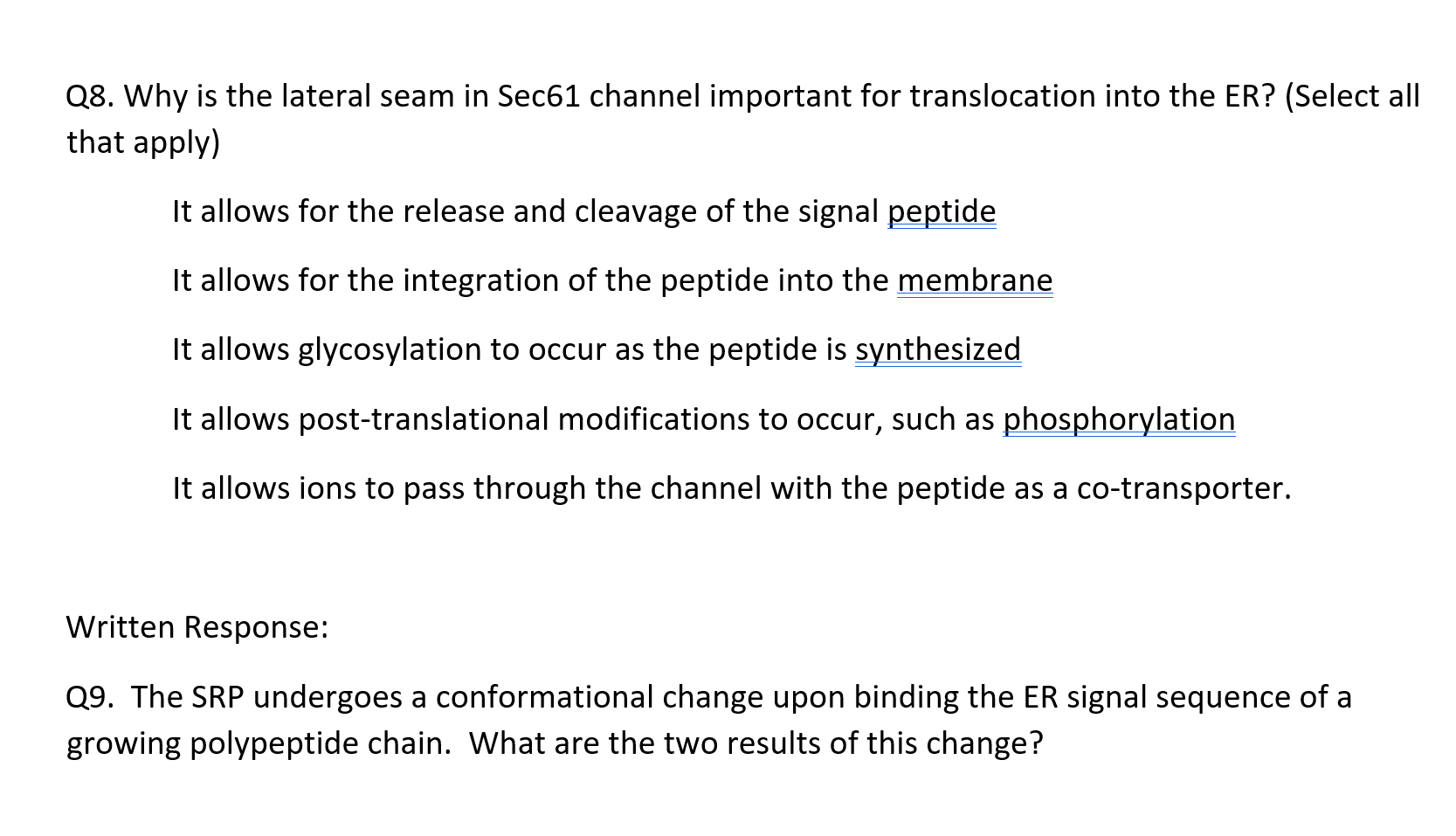 Solved Q8. Why is the lateral seam in Sec61 channel | Chegg.com