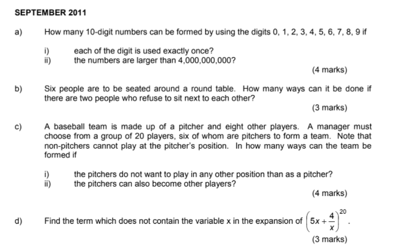 Solved SEPTEMBER 2011 a) How many 10-digit numbers can be | Chegg.com