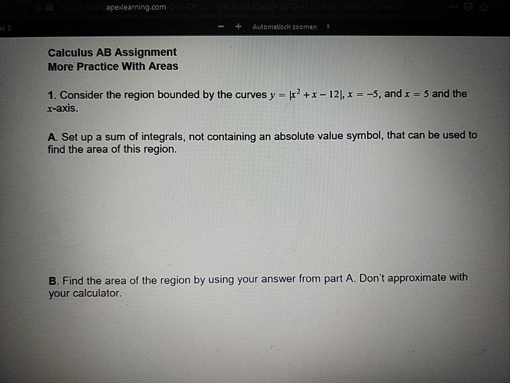 Question 1. Consider the region bounded by the | Chegg.com