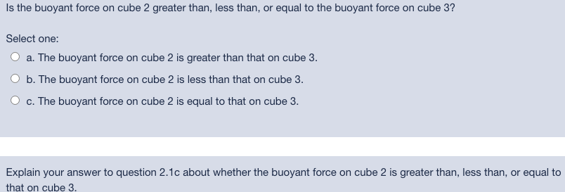 Solved Three cubes that are the same size and shape, but | Chegg.com