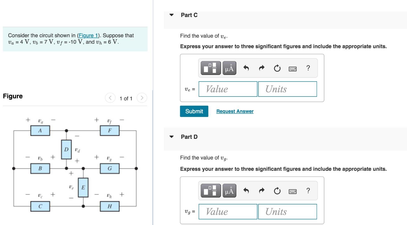 Solved Part A Find the value of Vc. Consider the circuit | Chegg.com