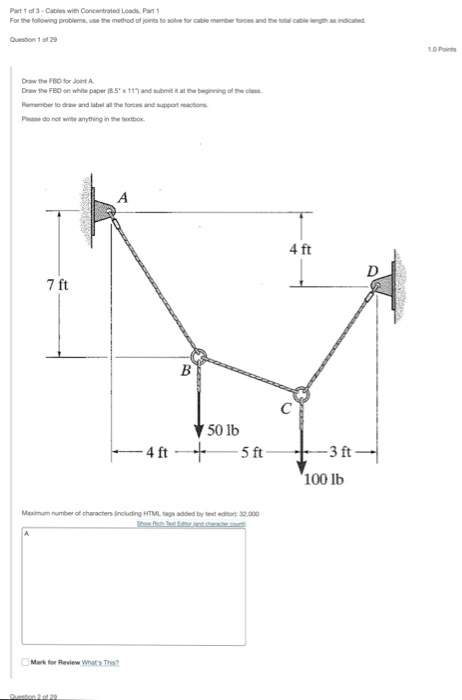 Solved Part 1 of 3-Cables with Concentrated Loads Part For | Chegg.com