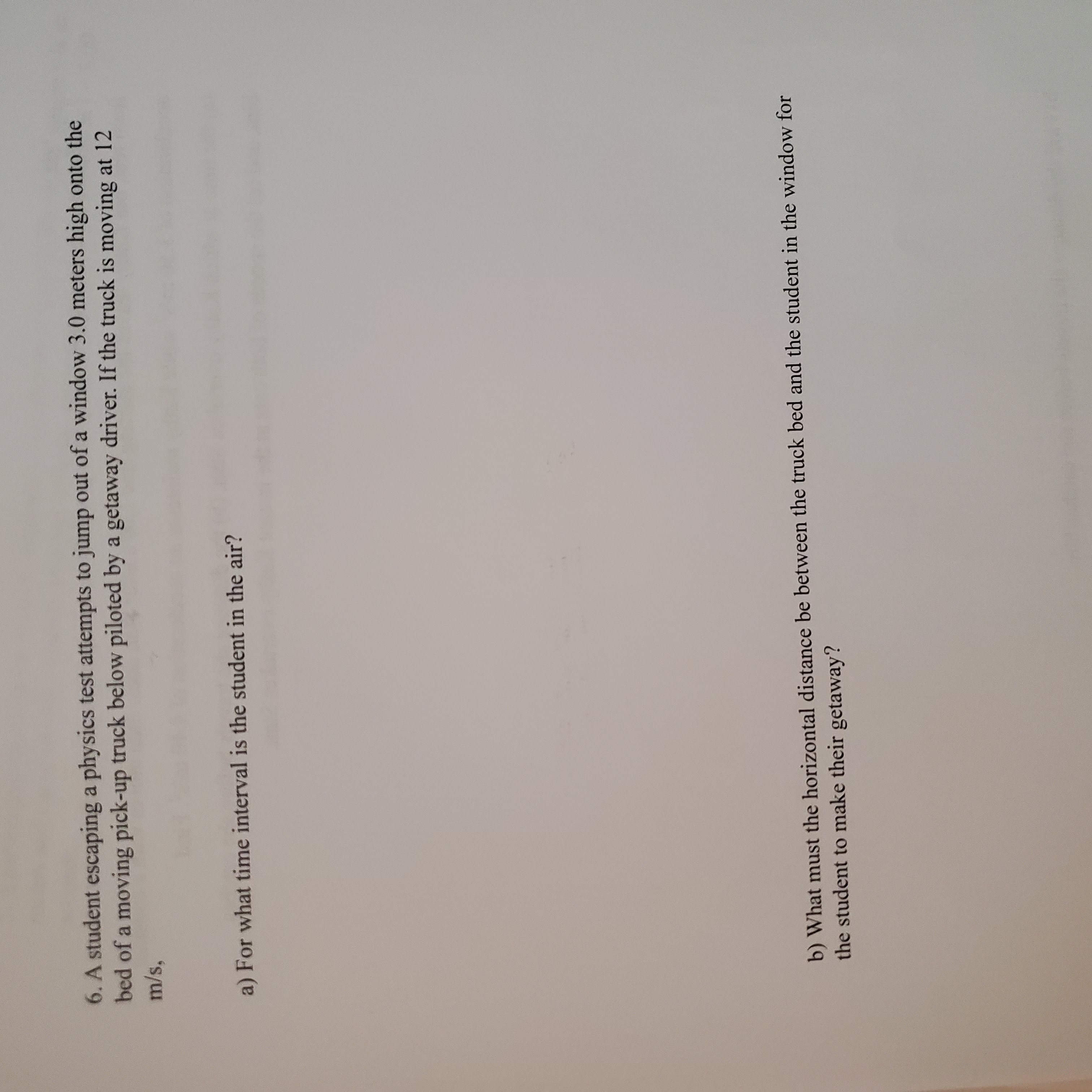 Solved 6. A student escaping a physics test attempts to jump | Chegg.com