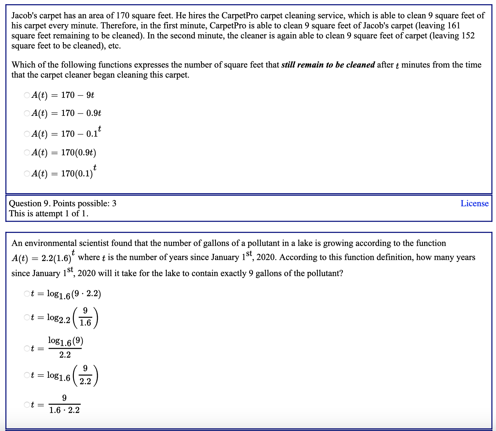 Solved Jacob's carpet has an area of 170 square feet. He | Chegg.com