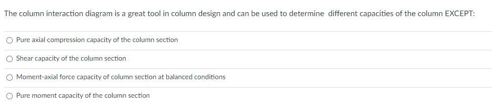 Solved The column interaction diagram is a great tool in | Chegg.com
