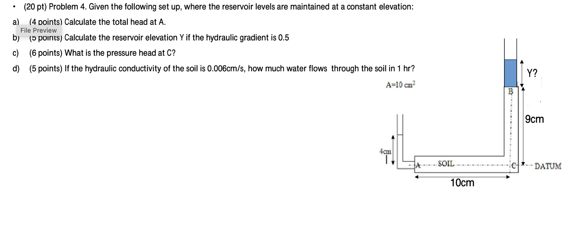 Solved (20pt) ﻿Problem 4. ﻿Given the following set up, | Chegg.com