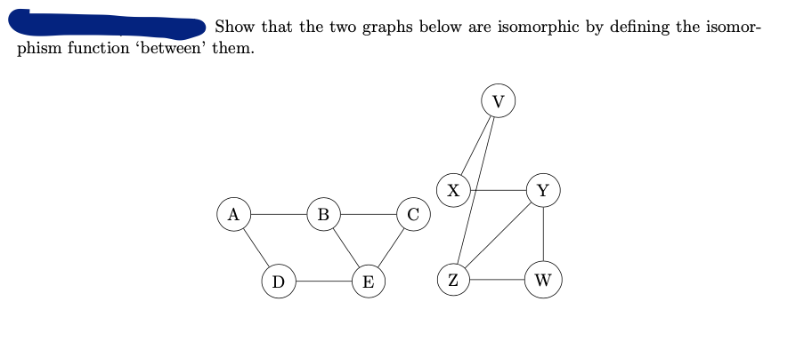 Solved Show That The Two Graphs Below Are Isomorphic By