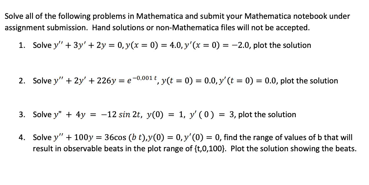 Solved Solve all of the following problems in Mathematica | Chegg.com