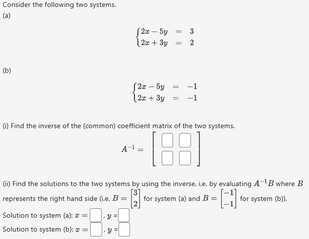 Solved Consider the following two systems. (a) | Chegg.com