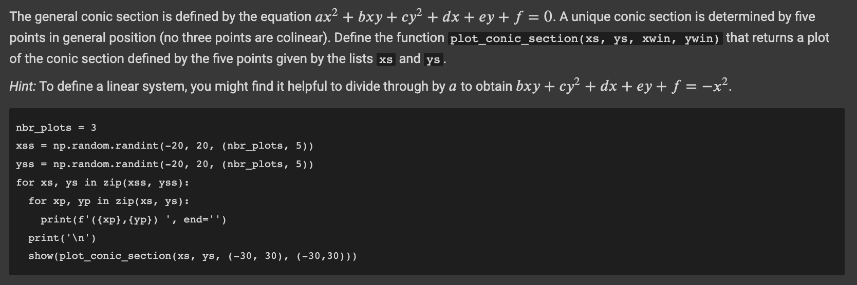 solved-the-general-conic-section-is-defined-by-the-equation-chegg