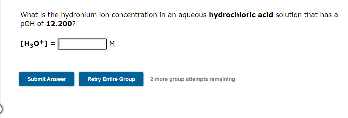 Solved What is the hydronium ion concentration in an aqueous | Chegg.com