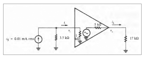 Solved The amplifier in the figure below has a current gain | Chegg.com
