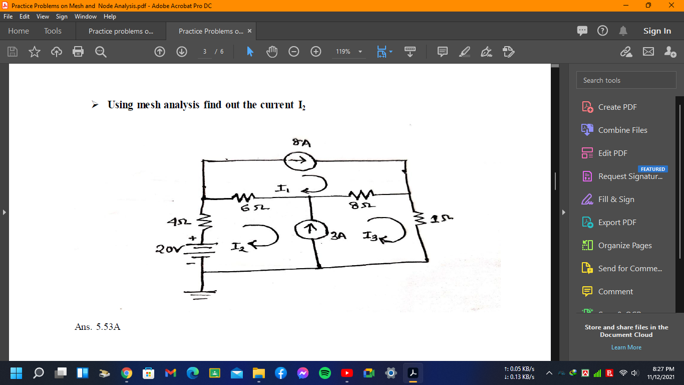 Solved A Practice Problems on Mesh and Node Analysis.pdf - | Chegg.com