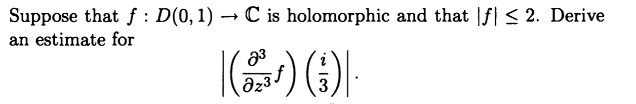 Solved Suppose that f : D(0,1) → C is holomorphic and that | Chegg.com