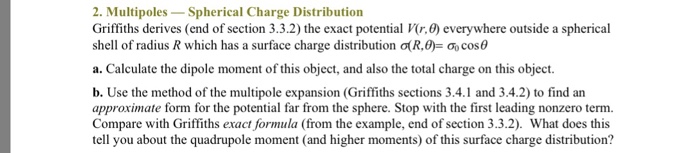 Solved 2. Multipoles Spherical Charge Distribution Griffiths | Chegg.com
