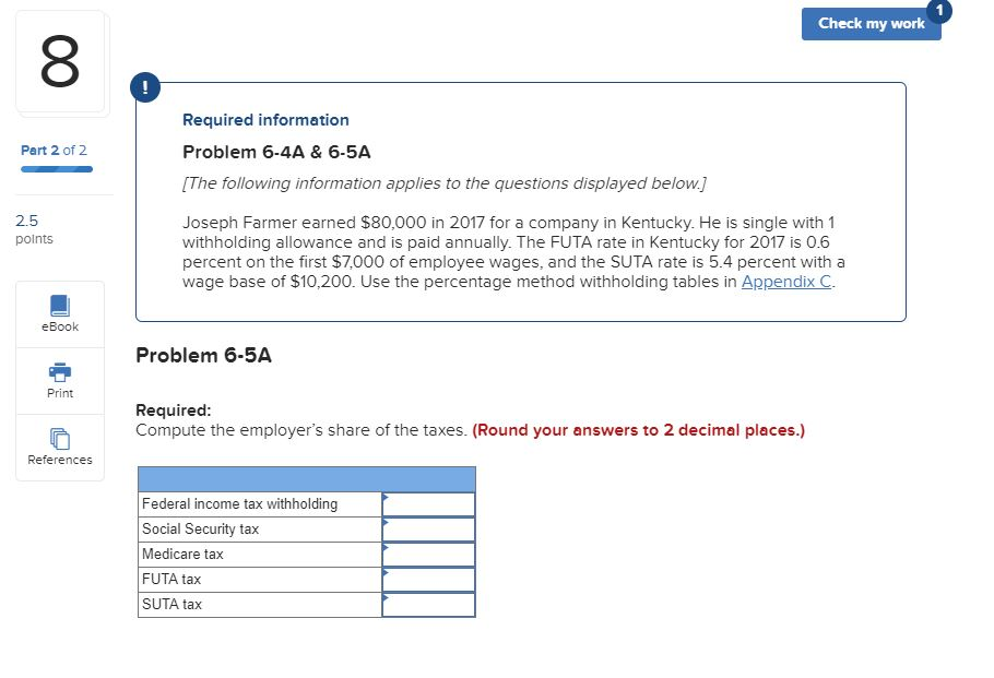 Solved Check my work 7 Required information Problem 6-4A & | Chegg.com