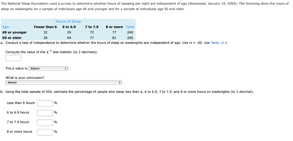 Solved The National Sleep Foundation Used A Survey To