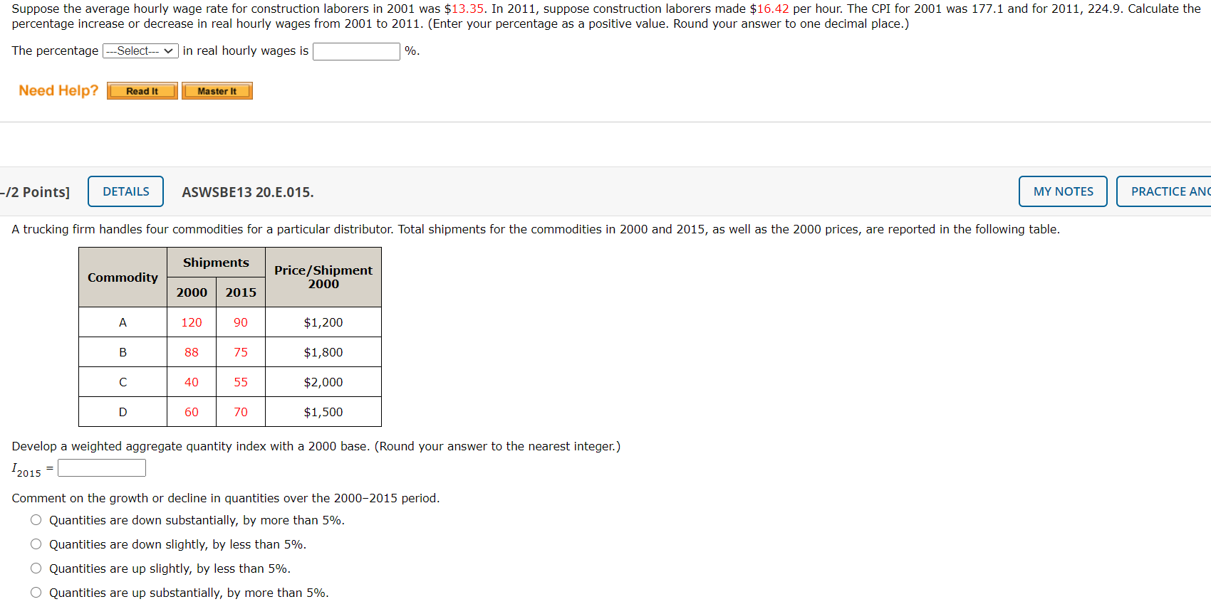 Solved Suppose the average hourly wage rate for construction | Chegg.com