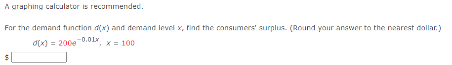 Solved A graphing calculator is recommended. For the demand | Chegg.com