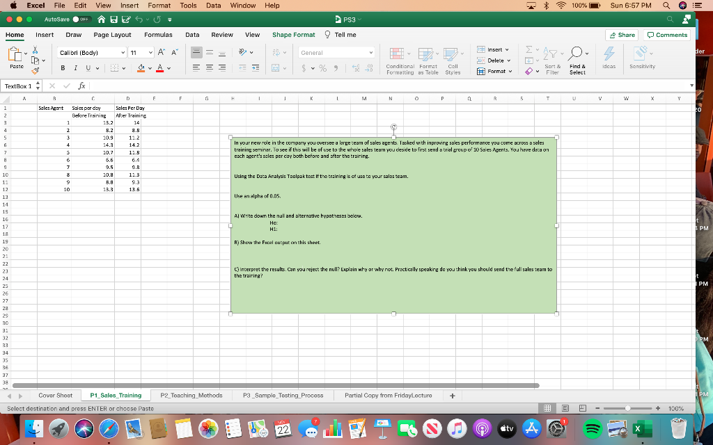 Solved Excel File Edit View Insert Format Tools * 100% a Sun | Chegg.com