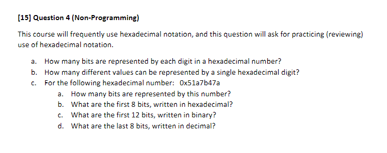 Solved [15] Question 4 (Non-Programming) This course will | Chegg.com