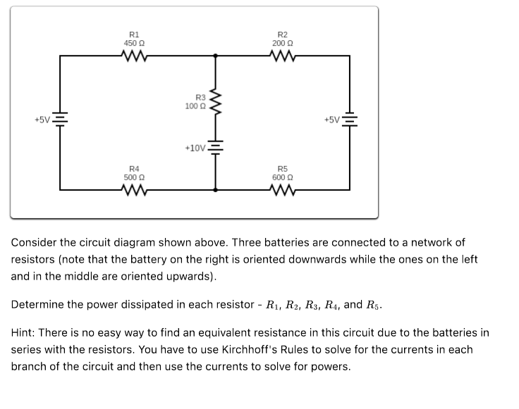 Solved Consider the circuit diagram shown above. Three | Chegg.com