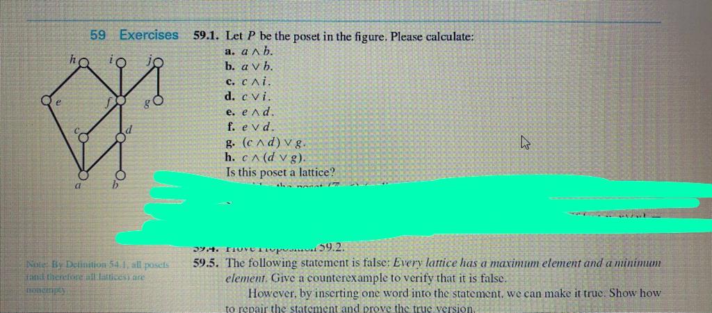 Solved h e 59 Exercises 59.1. Let P be the poset in the | Chegg.com