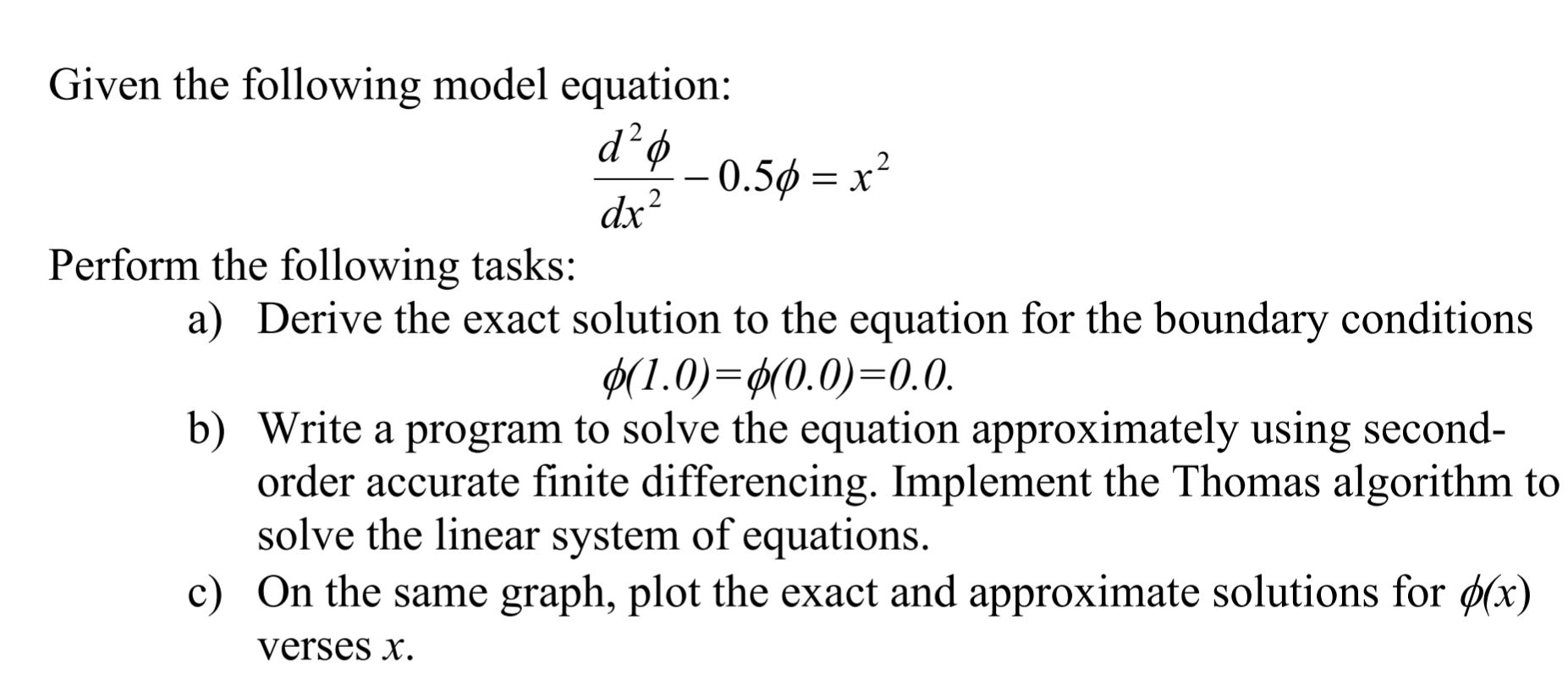 Solved d? ¢ Given the following model equation: -0.50 = x? | Chegg.com