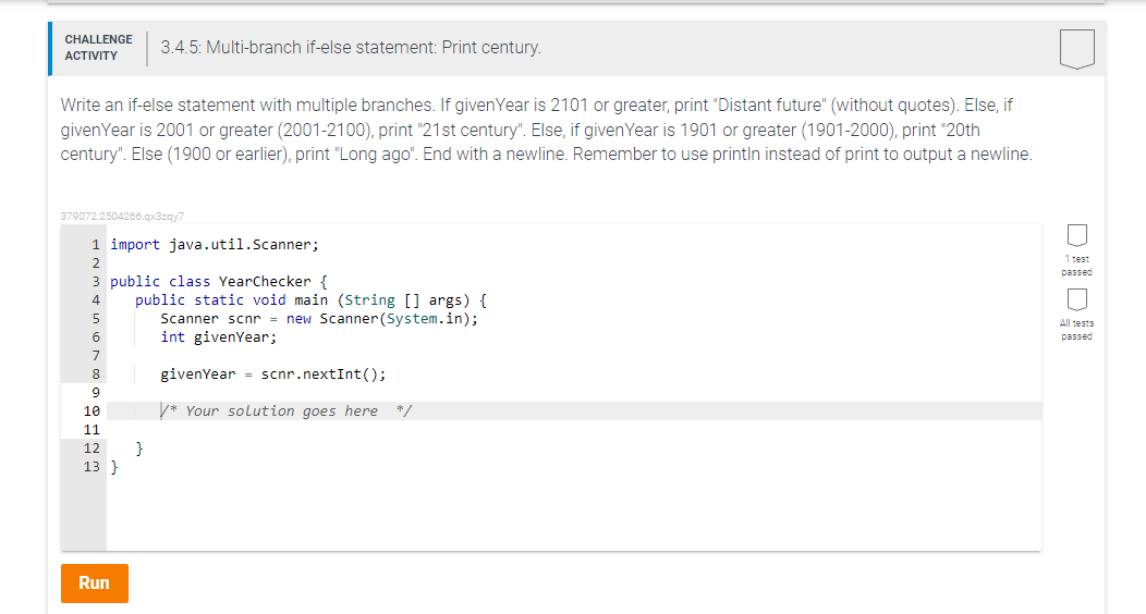 Solved CHALLENGE ACTIVITY 3.11.2: Switch statement to | Chegg.com