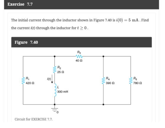 Solved The initial current through the inductor shown in | Chegg.com