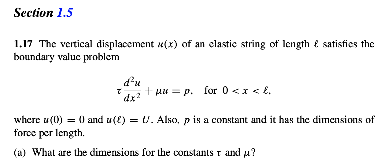 Solved What are the dimensions for the constants τ ﻿and | Chegg.com