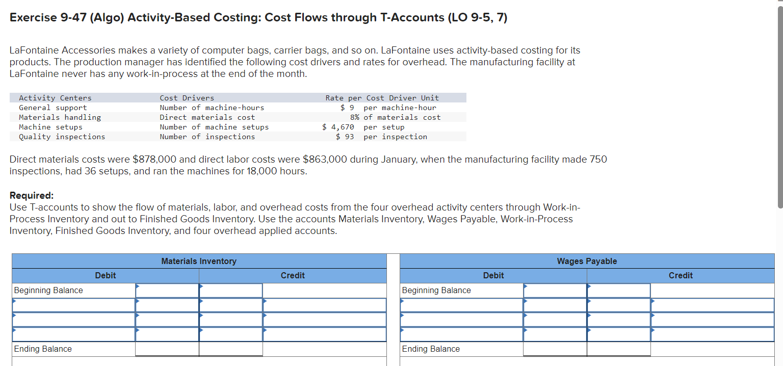 Solved Exercise 9-47 (Algo) Activity-Based Costing: Cost | Chegg.com