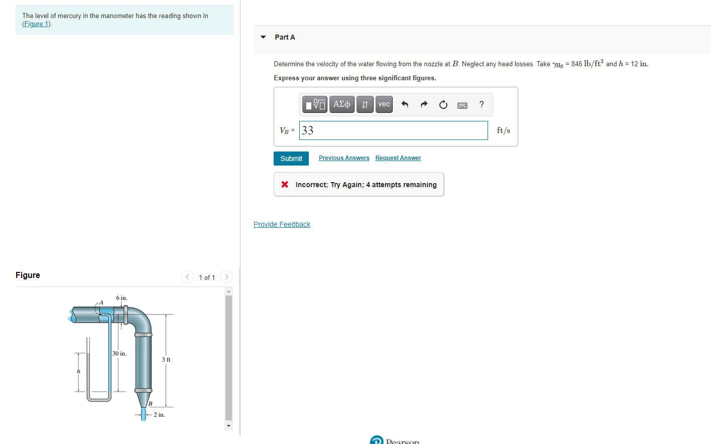 Solved The level of mercury in the manometer has the reading | Chegg.com