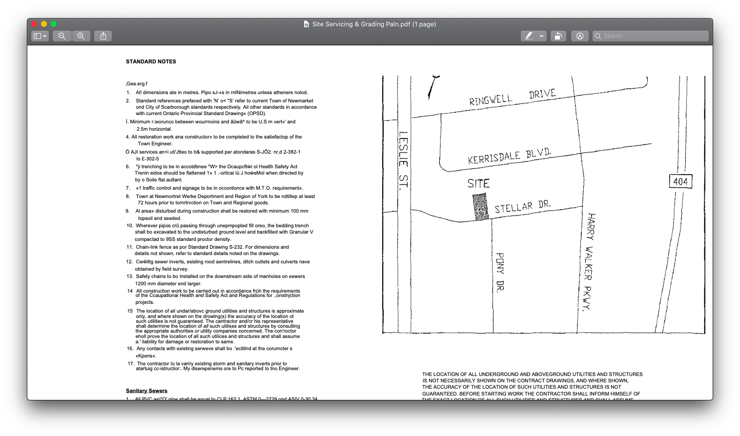 Solved Site Servicing & Grading Paln.pdf (1 page) 6 Q Search | Chegg.com