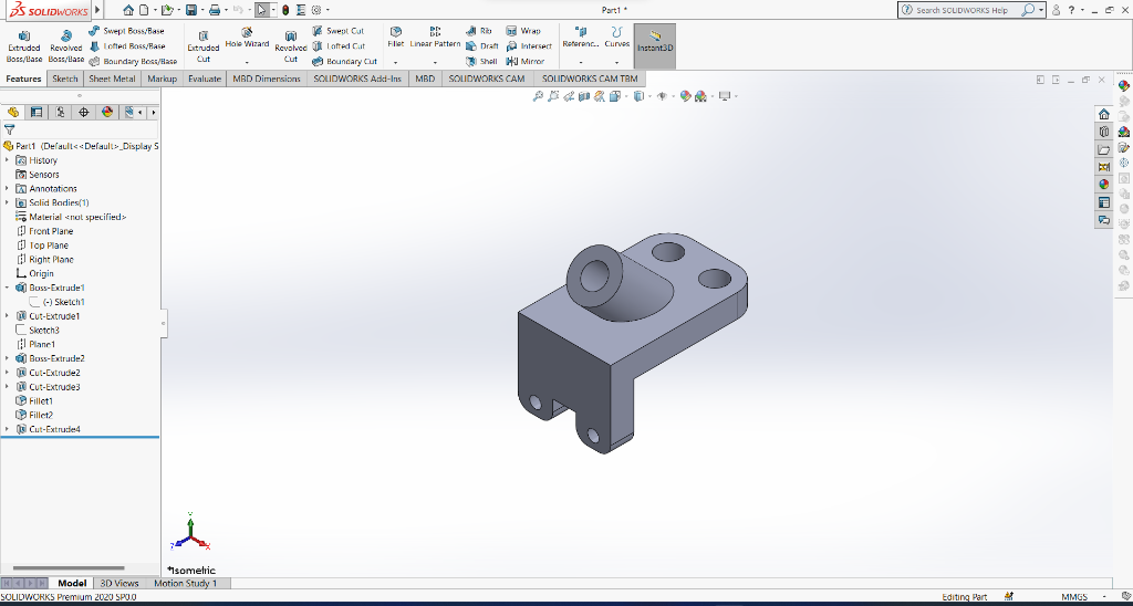 Solved Please model the 3-d object below in SOLIDWORKS and | Chegg.com