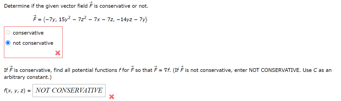 Solved Determine if the given vector field vec(F) ﻿is | Chegg.com