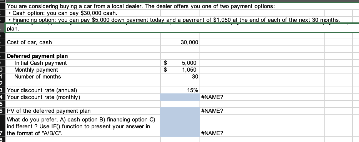 Solved Please only use Excel formula. You are considering | Chegg.com